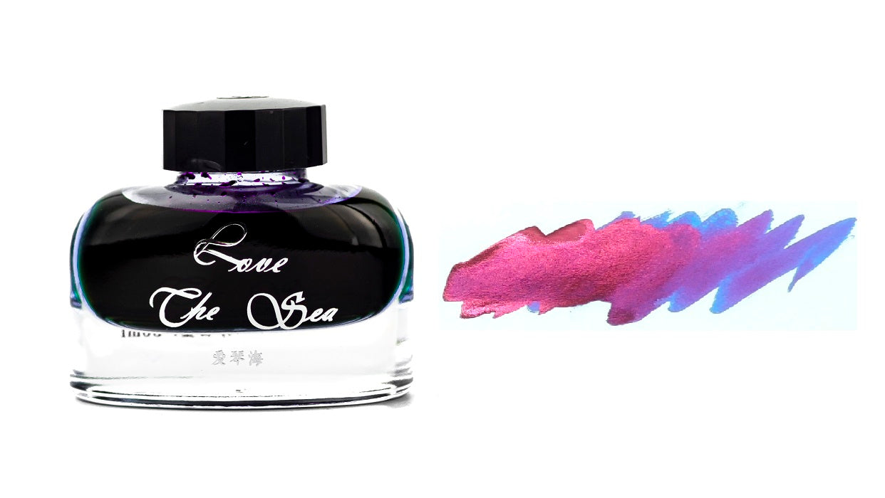 Ostrich Sheening Fountain Pen Ink Bottle, 30ml, Love The Sea – Pen Savings